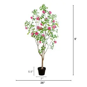 NEARLY NATURAL 5-ft Artificial Dogwood Tree With Real Touch Leaves