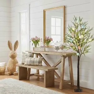 NEARLY NATURAL 3-ft Pre-lit Artificial Easter Egg Twig Tree With S And 48 Warm White Led Lights
