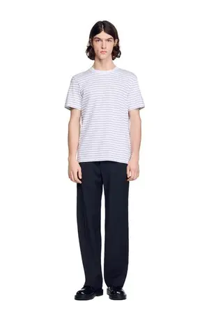 Sandro Striped T-shirt - White/black