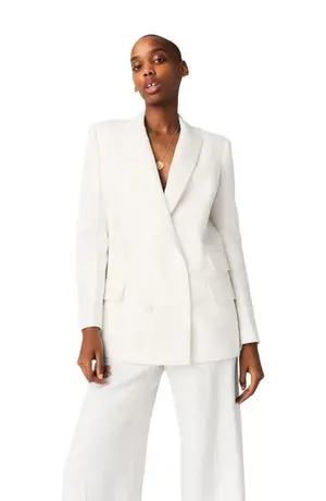 Maje Double-breasted Suit Jacket - White