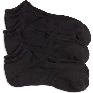 Nordstrom Everyday Ankle Socks Pack Of 3 - Black