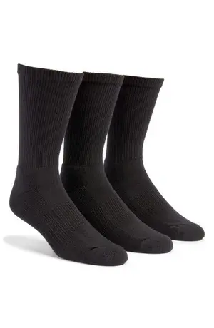 Nordstrom Everyday Cotton Blend Crew Socks 3 Pack - Black