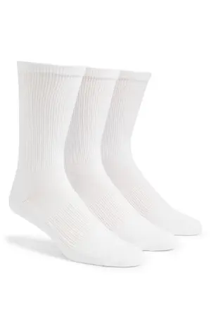 Nordstrom Everyday Cotton Blend Crew Socks 3 Pack - White