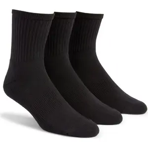 Nordstrom Everyday Low Crew Socks Pack Of 3 - Black