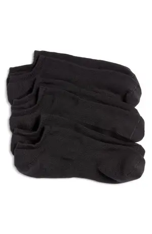 Nordstrom Everyday No-show Socks Set Of 3 - Black