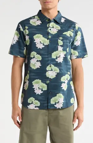 ROARK Journey Floral Short Sleeve Button-up Shirt - Navy Flora