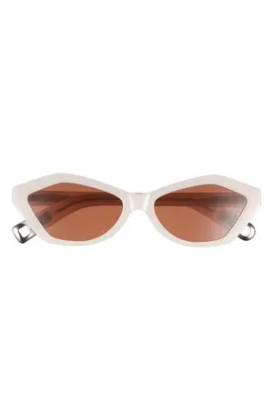 Jacquemus Les Lunettes Bambino Cat Eye Sunglasses - Pearl/silver/chocolate