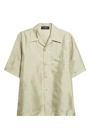 Amiri Ma Polka Dot Silk Camp Shirt - Green Tea Archived