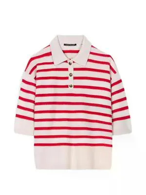 LUISA CERANO Striped Polo Top