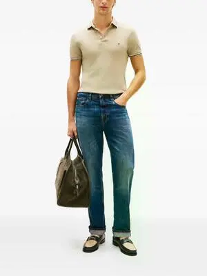 Tommy Hilfiger Striped-trim Polo Shirt - Neutrals