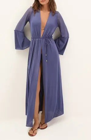 VIX PAULA HERMANNY Lysa Long Sleeve Cover-up - Blue