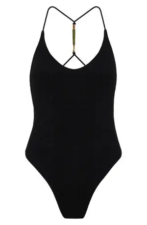 VIX PAULA HERMANNY Mabel Racerback One-piece Swimsuit - Black