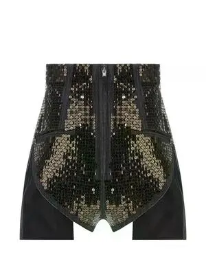 Rick Owens Sequin Embellished Denim Shorts