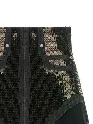 Rick Owens Sequin Embellished Denim Shorts