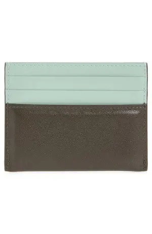 Givenchy Padded Colorblock Leather Card Case - Green/brown