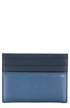Givenchy Padded Colorblock Leather Card Case - Military Blue
