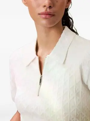 Calvin Klein Textured Zip-up Polo Top