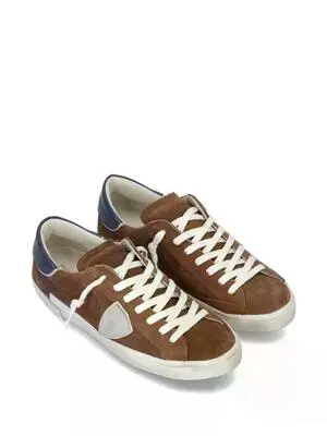 Philippe Model Prsx Shield-shape Appliqué Sneakers - Brown