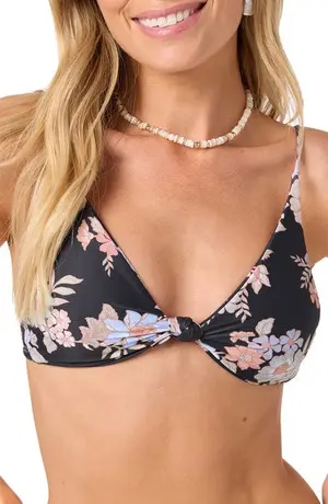 O'Neill Bali Floral Pismo Bikini Top - Black