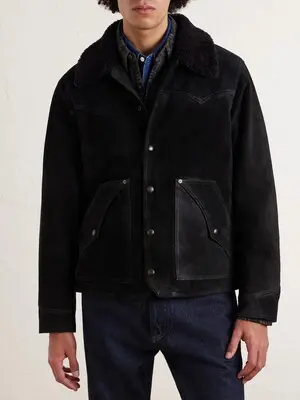 Ralph Lauren Shearling-trimmed Suede Jacket