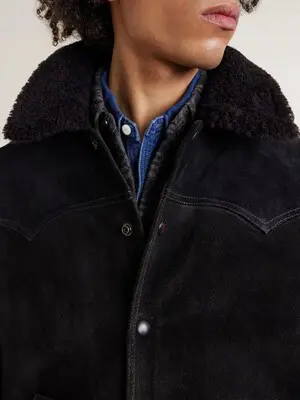 Ralph Lauren Shearling-trimmed Suede Jacket