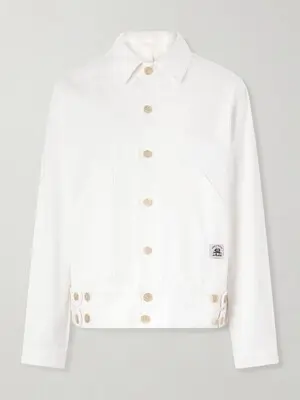 BODE Knolly Brook Logo-appliquéd Cotton-twill Jacket - White