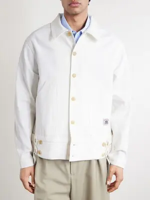 BODE Knolly Brook Logo-appliquéd Cotton-twill Jacket - White