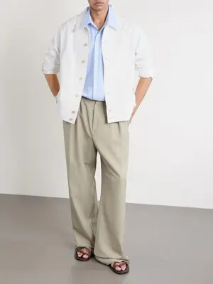 BODE Knolly Brook Logo-appliquéd Cotton-twill Jacket - White