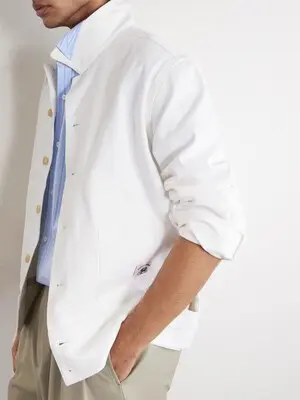 BODE Knolly Brook Logo-appliquéd Cotton-twill Jacket - White