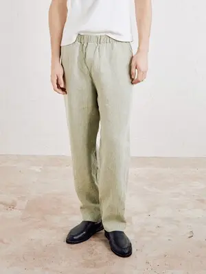 Barena Venezia Cordier Marte Linen Trousers - Green