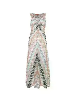 Missoni Sleeveless Zigzag Maxi Dress - Neutrals