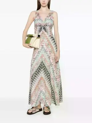 Missoni Sleeveless Zigzag Maxi Dress - Neutrals