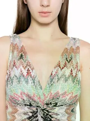 Missoni Sleeveless Zigzag Maxi Dress - Neutrals