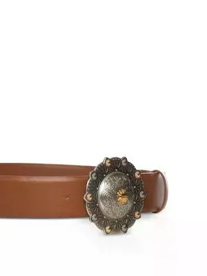 Pinko Embellished Leather Belt - Brown