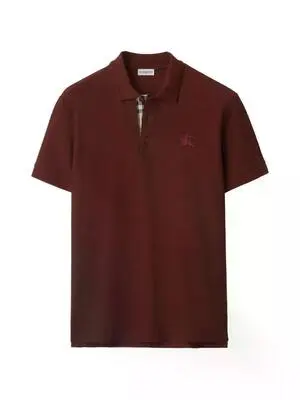 Burberry Slim Fit Cotton Piqué Polo Shirt With Equestrian Knight Design - Red