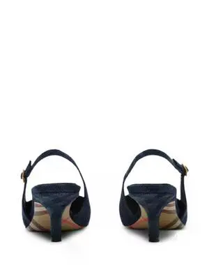Burberry Check Dame Slingback Pumps