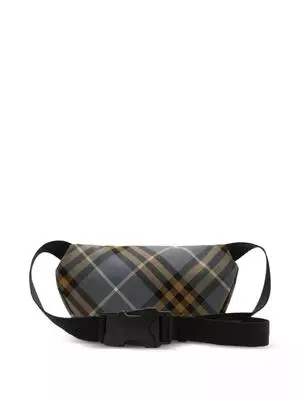 Burberry Check Belt Bag With Equestrian Knight Design - Blue