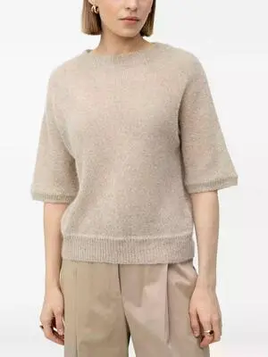 BOSS Short Sleeve Round Neck Sweater - Neutrals