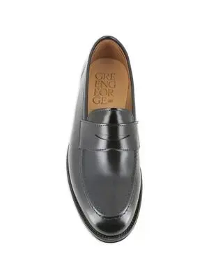 GREEN GEORGE Polished Penny Leather Loafers