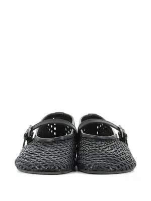 PANTANETTI Woven Buckle Strap Ballet Flats