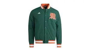 Adidas Hurricanes Coaches Dugout Jacket - Miami Dark Green