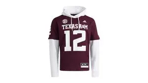 Adidas Aggies Jersey Hoodie - Texas A&m Team Maroon White