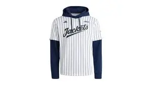 Adidas Yellow Jackets Hooded Jersey - Georgia Tech White Team Navy Blue
