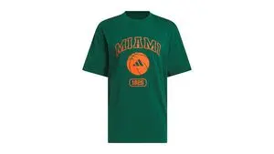 Adidas Hurricanes Chapter Tee Shirt - Miami Dark Green Collegiate Orange