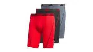 Adidas Prf Msh 3pk Long Boxer Brief - Scarelet Red Black Onix