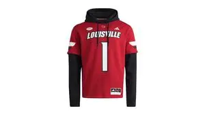Adidas Cardinals Jersey Hoodie - Louisville Team Power Red Black