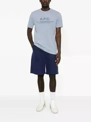 A.p.c. Logo Print Crewneck T-shirt - Grey