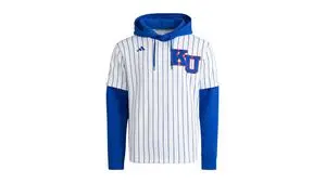 Adidas Jayhawks Hooded Jersey - Kansas White Royal Blue
