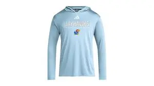Adidas Jayhawks Players D4t Long Sleeve Hoodie - Kansas Team Light Blue White