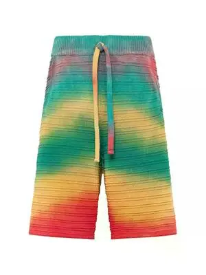LANEUS Knitted Drawstring Shorts - Green